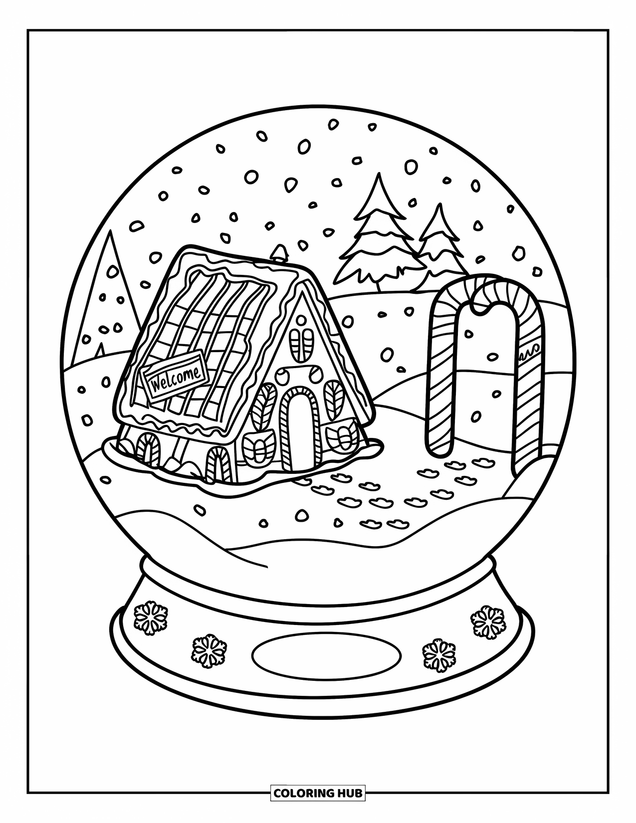 85+ Christmas Snow Globe Coloring Pages for Kids & Adults (Free ...