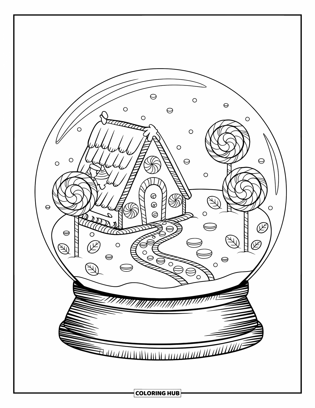 85+ Christmas Snow Globe Coloring Pages for Kids & Adults (Free ...