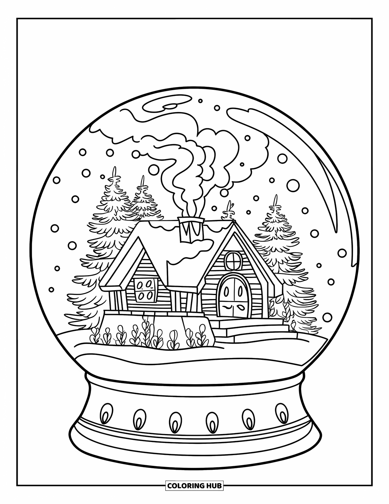 85+ Christmas Snow Globe Coloring Pages for Kids & Adults (Free ...