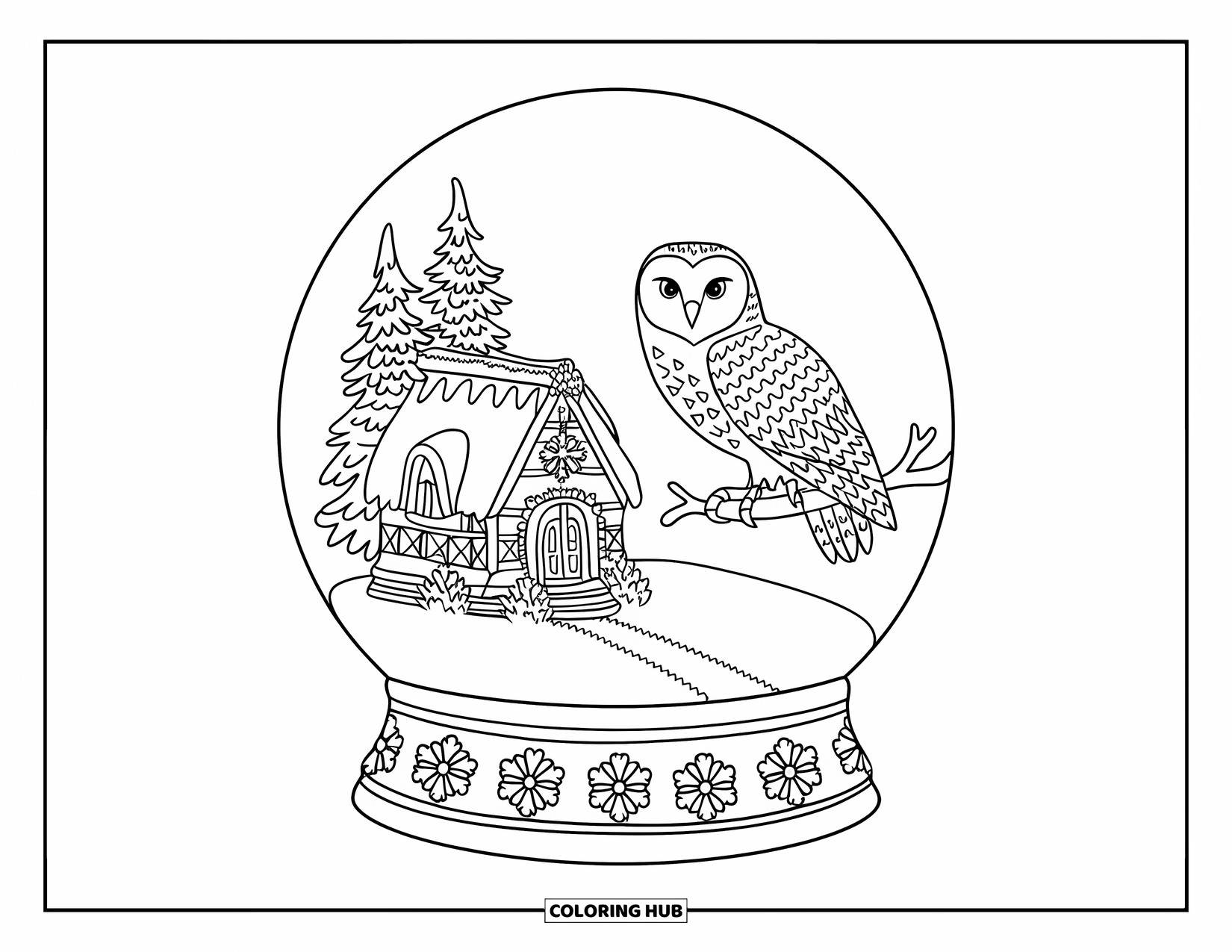 85+ Christmas Snow Globe Coloring Pages for Kids & Adults (Free ...