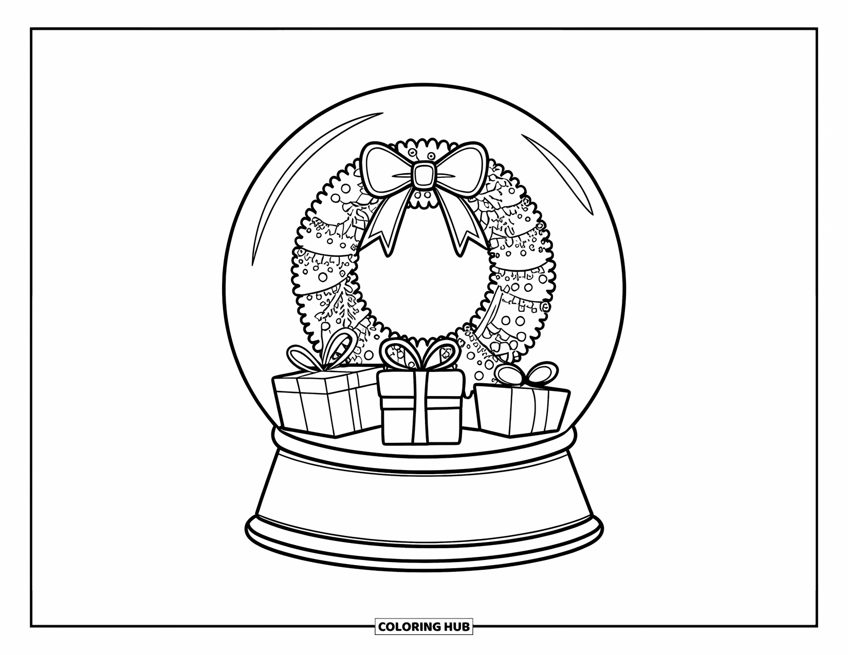 85+ Christmas Snow Globe Coloring Pages for Kids & Adults (Free ...