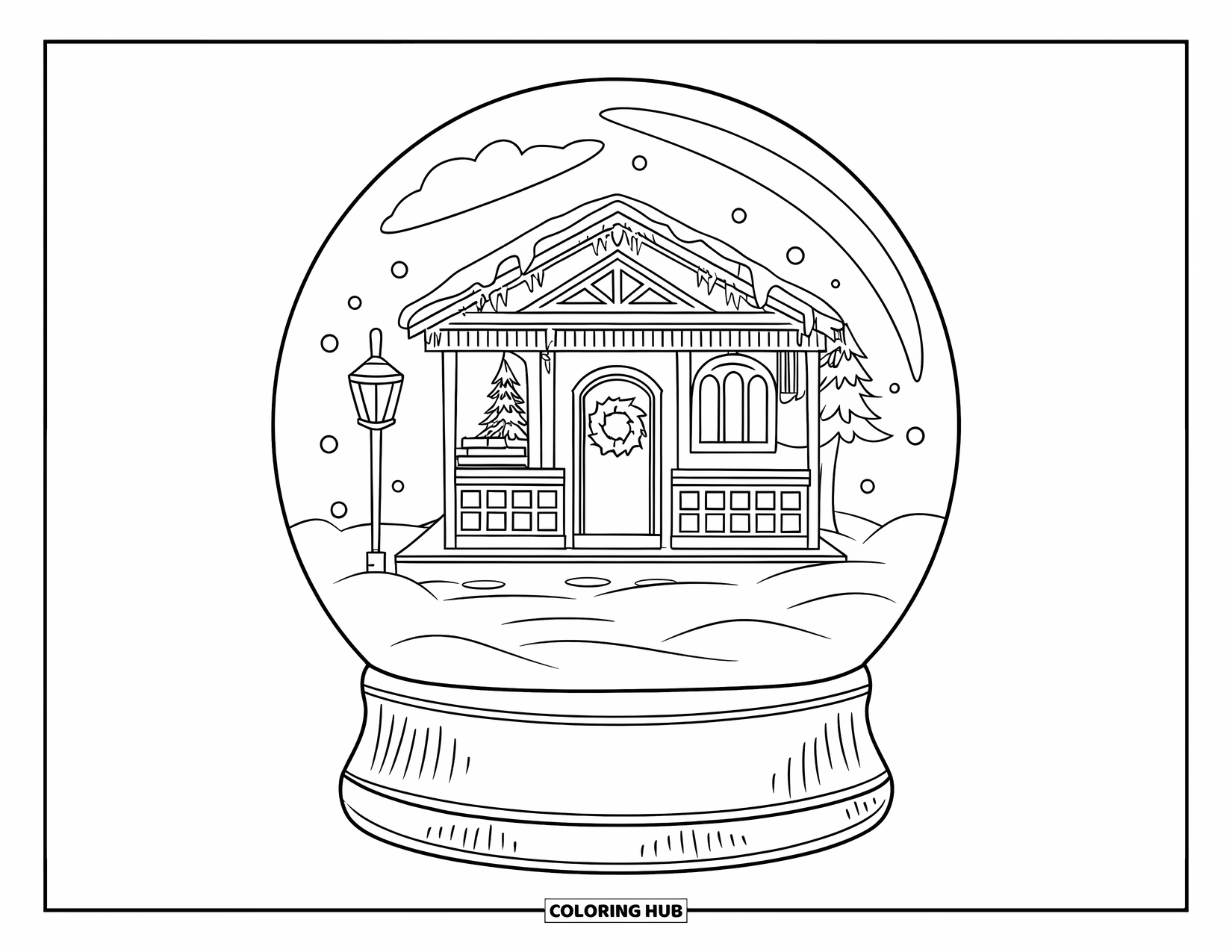 85+ Christmas Snow Globe Coloring Pages for Kids & Adults (Free ...