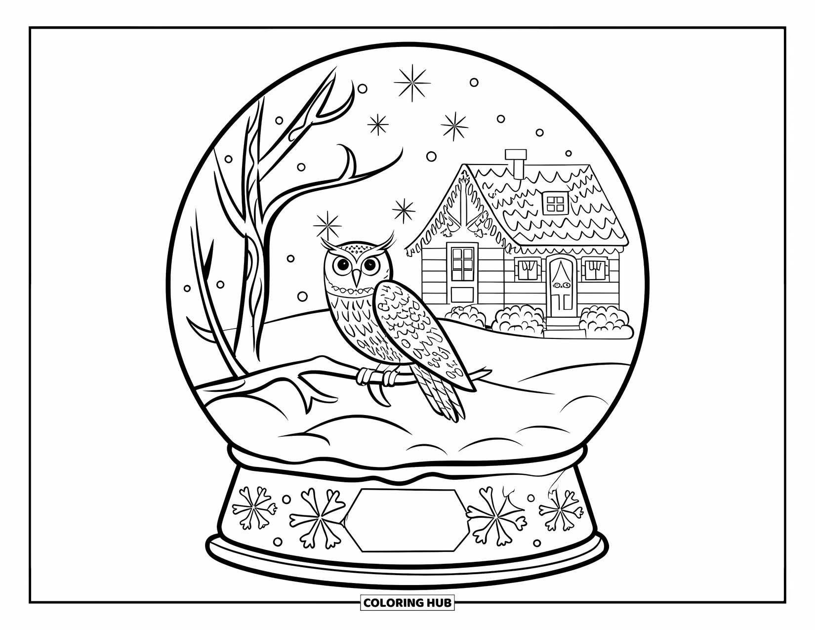 85+ Christmas Snow Globe Coloring Pages for Kids & Adults (Free ...