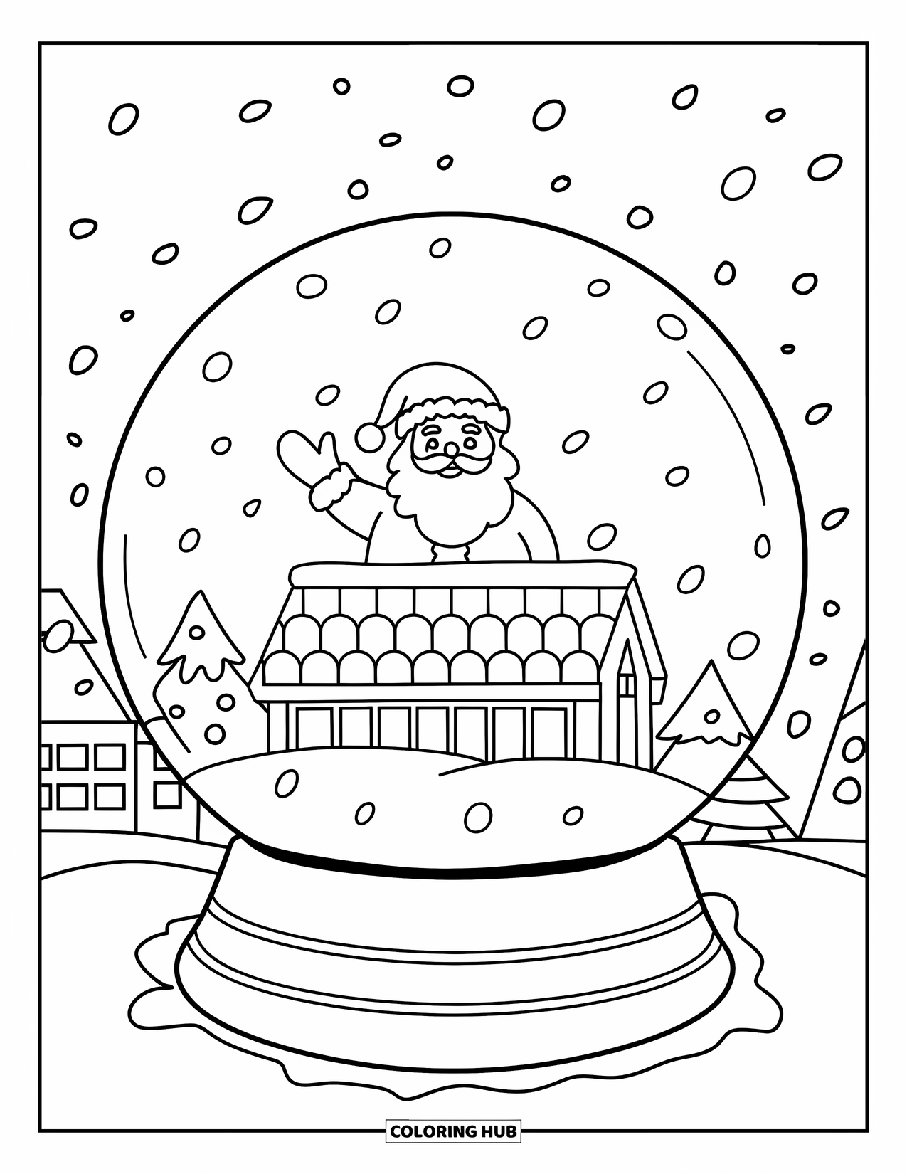 85+ Christmas Snow Globe Coloring Pages for Kids & Adults (Free ...