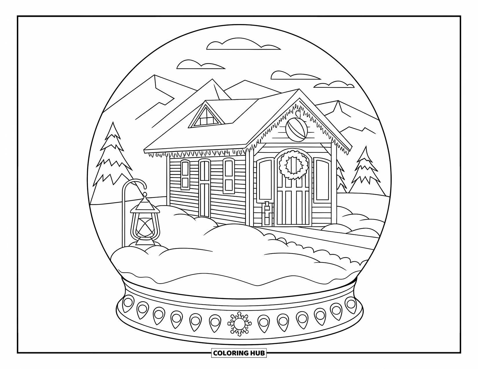 85+ Christmas Snow Globe Coloring Pages for Kids & Adults (Free ...