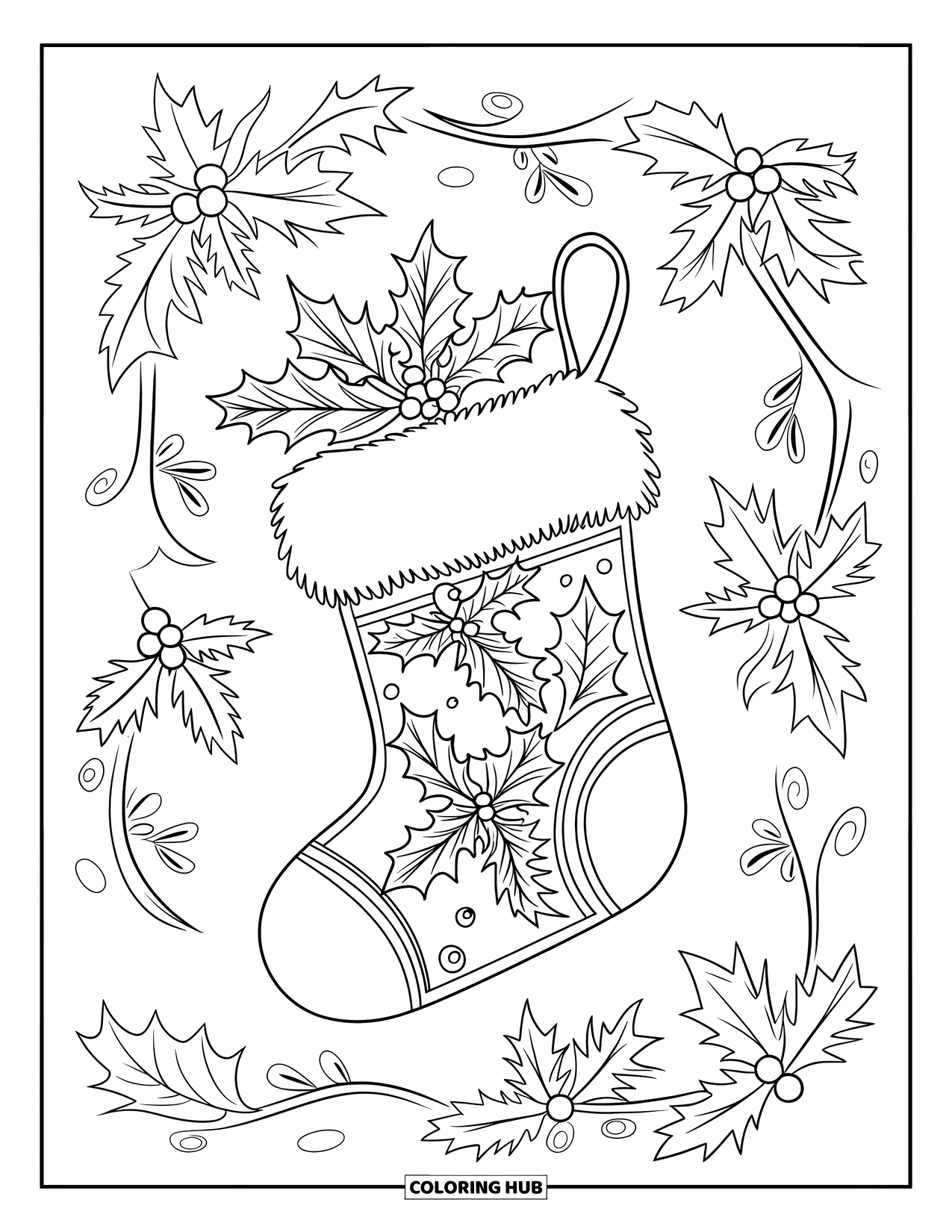 105+ Christmas Stocking Coloring Pages for Kids & Adults (Free ...