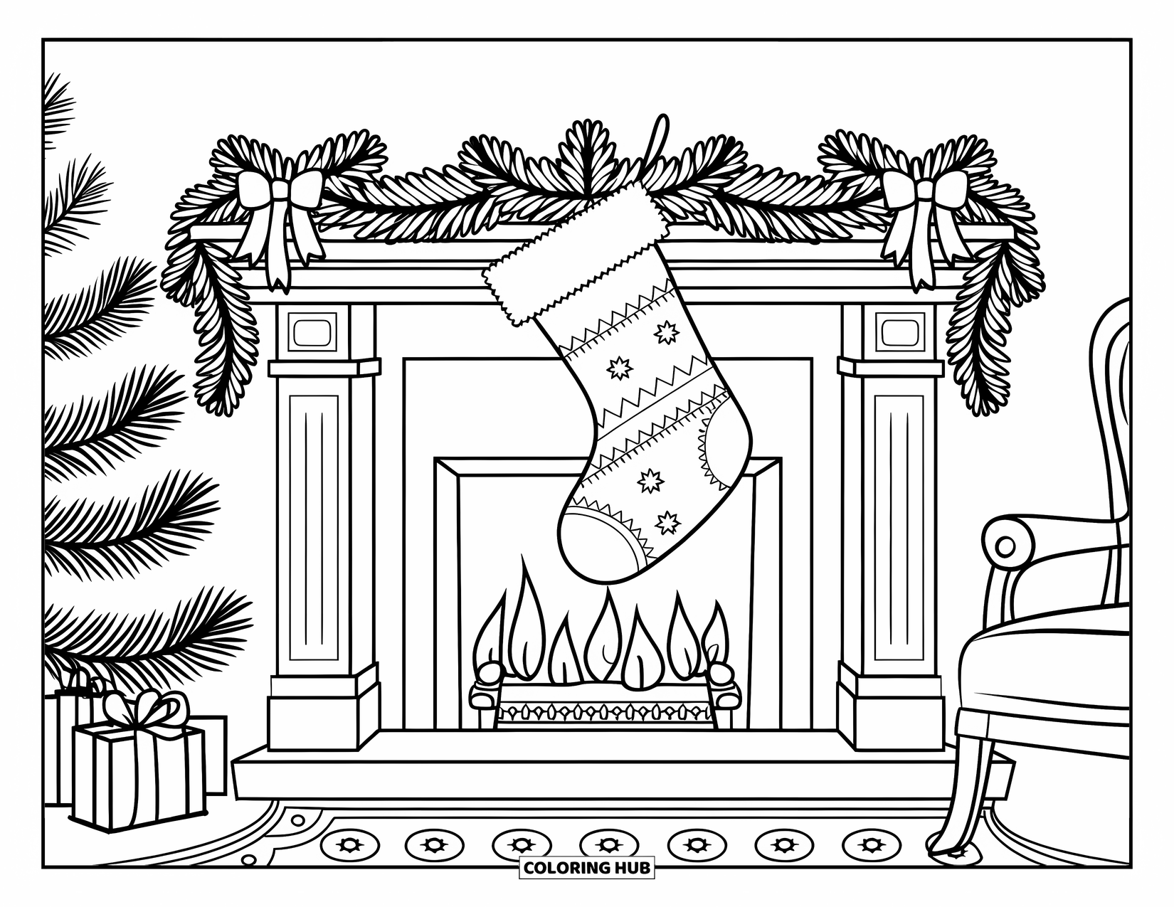 105+ Christmas Stocking Coloring Pages for Kids & Adults (Free ...
