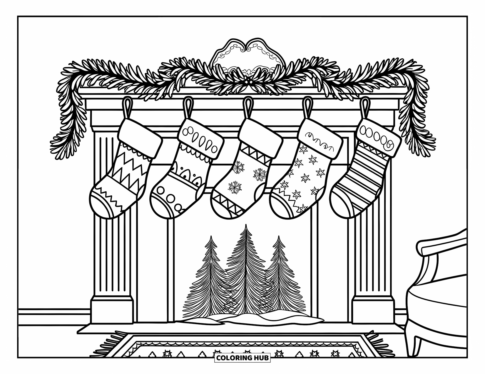 105+ Christmas Stocking Coloring Pages for Kids & Adults (Free ...