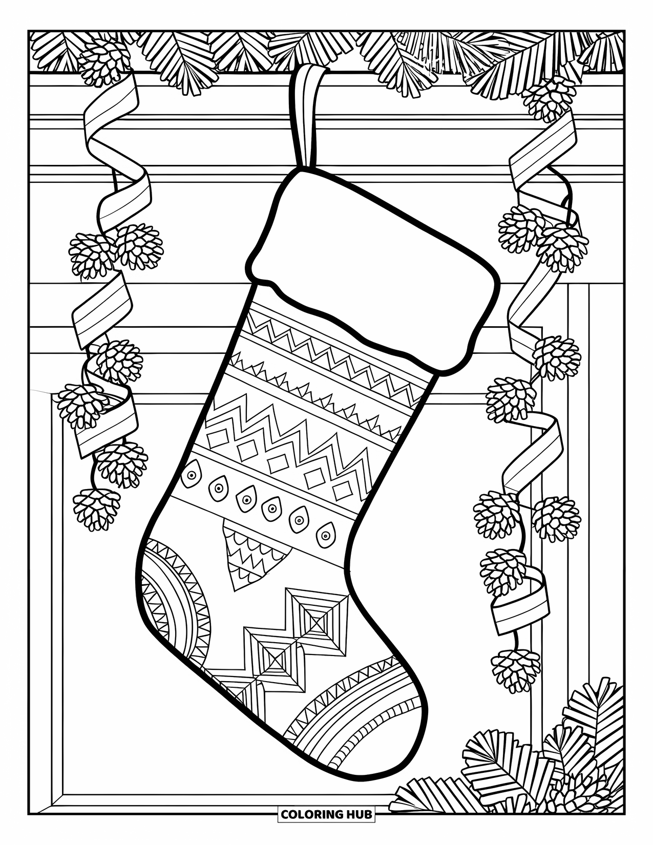105+ Christmas Stocking Coloring Pages for Kids & Adults (Free ...