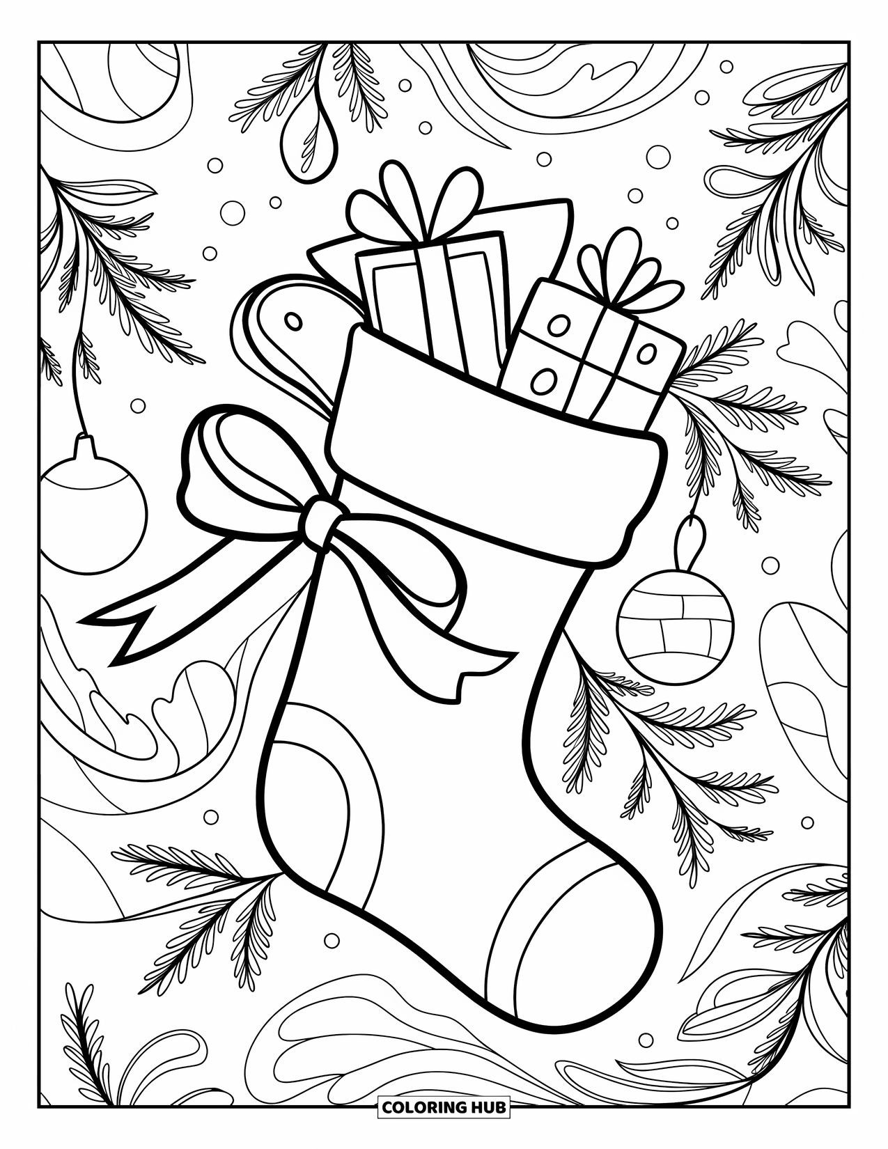 105+ Christmas Stocking Coloring Pages for Kids & Adults (Free ...
