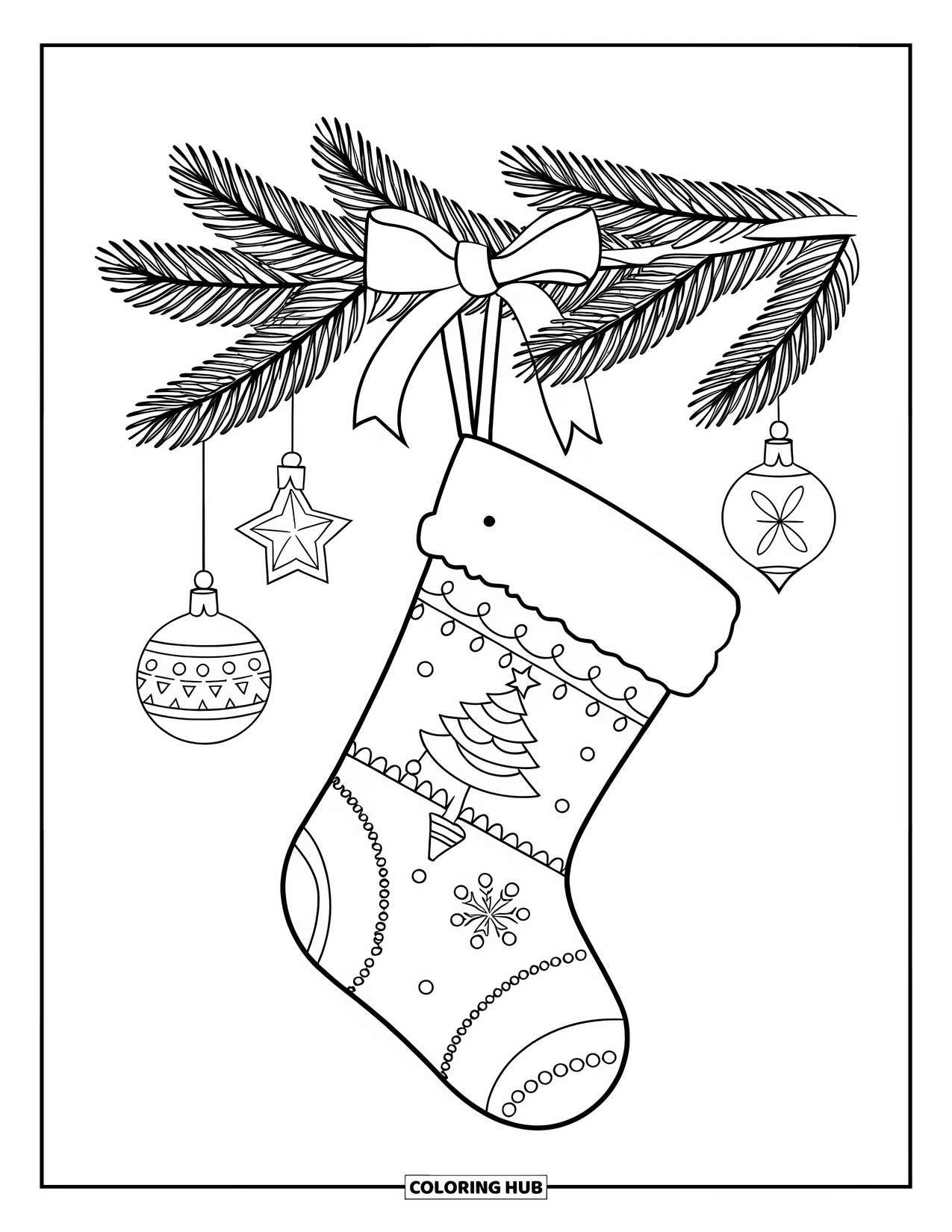 105+ Christmas Stocking Coloring Pages for Kids & Adults (Free ...