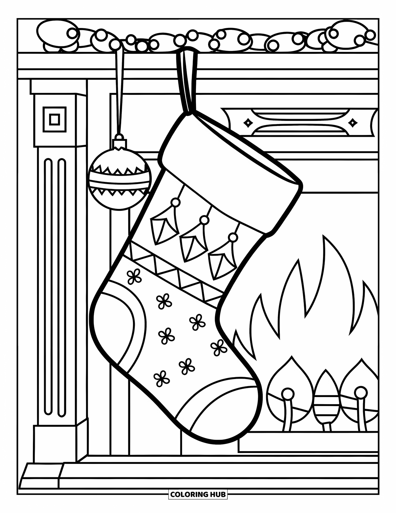 105+ Christmas Stocking Coloring Pages for Kids & Adults (Free ...
