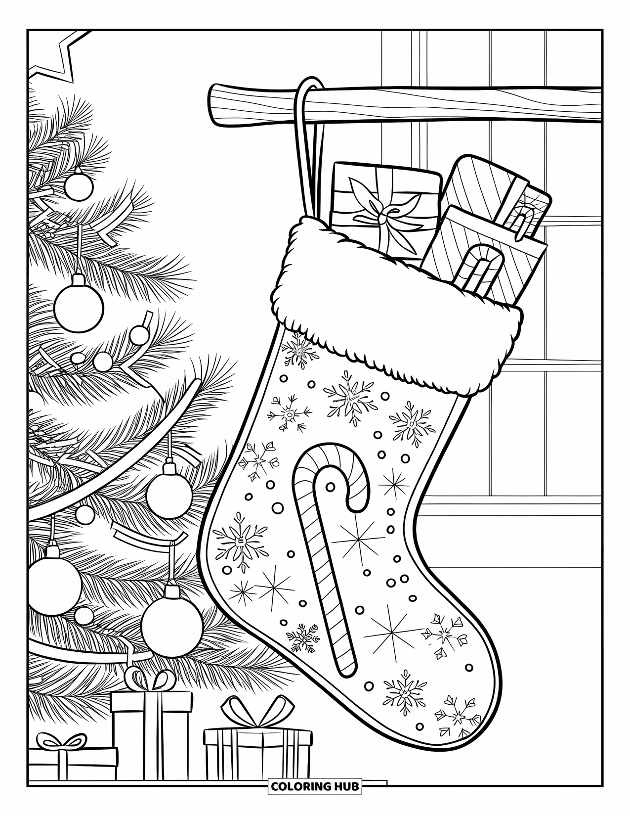 105+ Christmas Stocking Coloring Pages for Kids & Adults (Free ...
