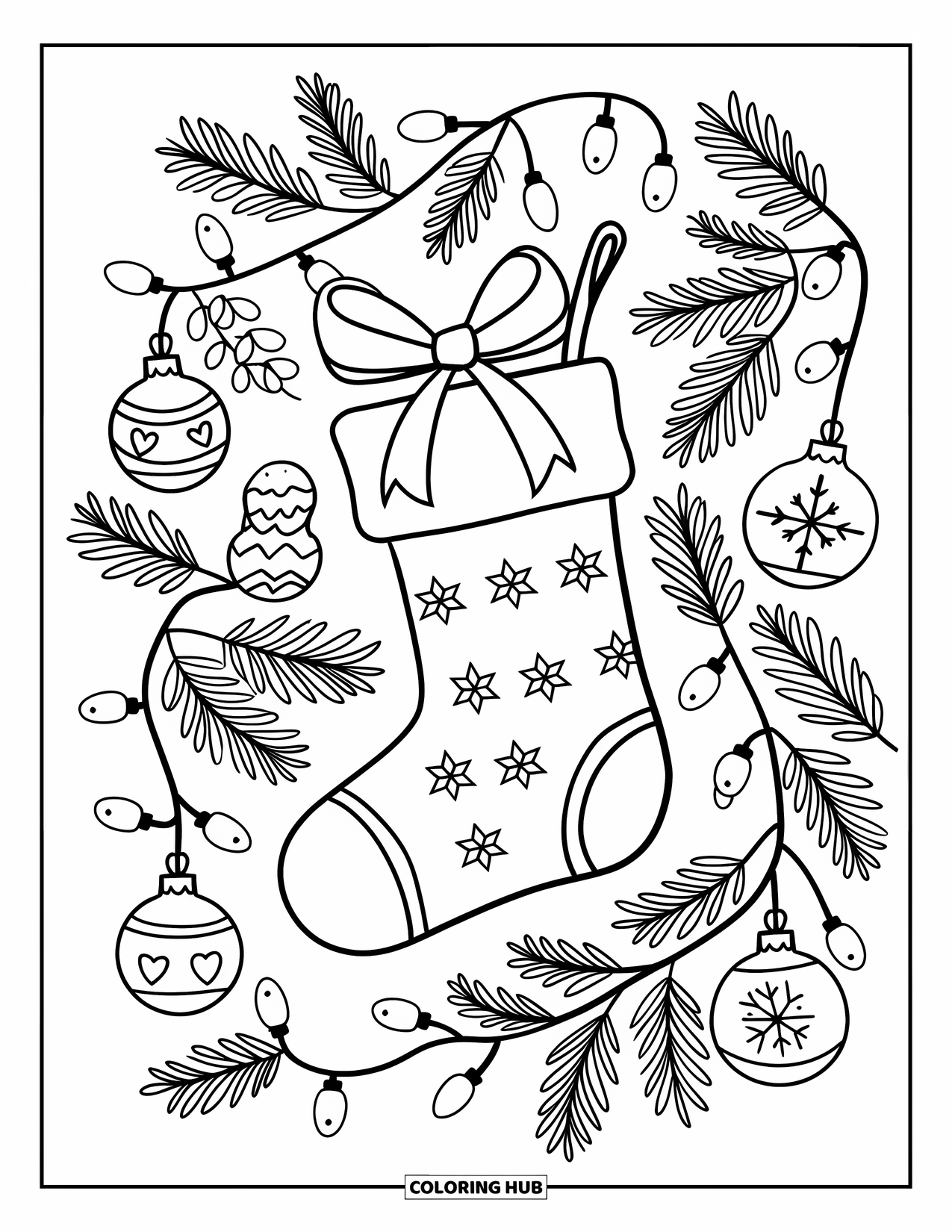 105+ Christmas Stocking Coloring Pages for Kids & Adults (Free ...