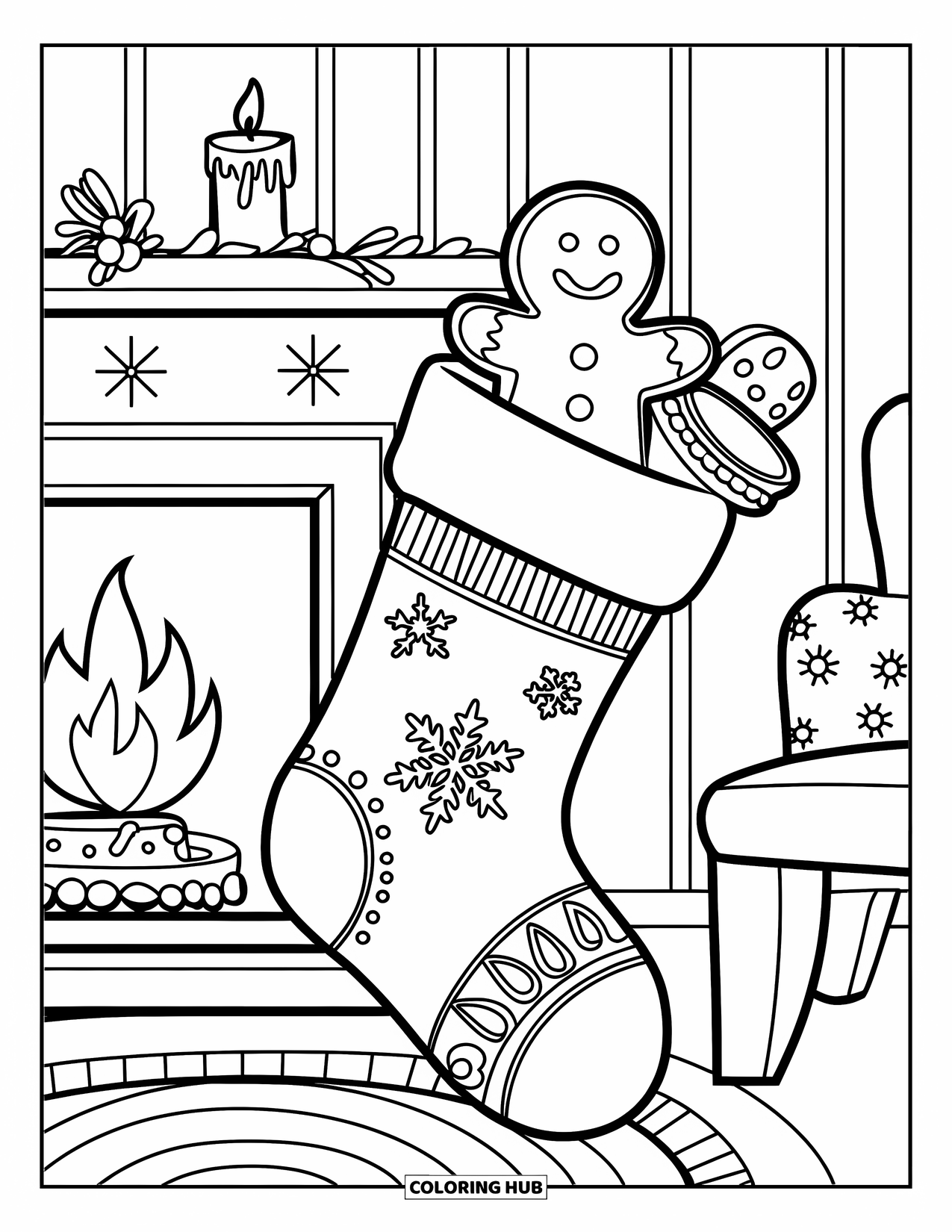 105+ Christmas Stocking Coloring Pages for Kids & Adults (Free ...