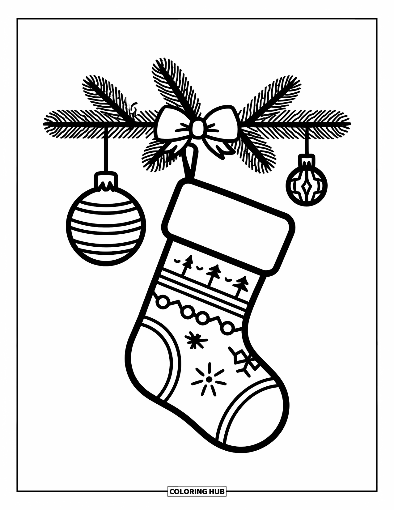 105+ Christmas Stocking Coloring Pages for Kids & Adults (Free ...