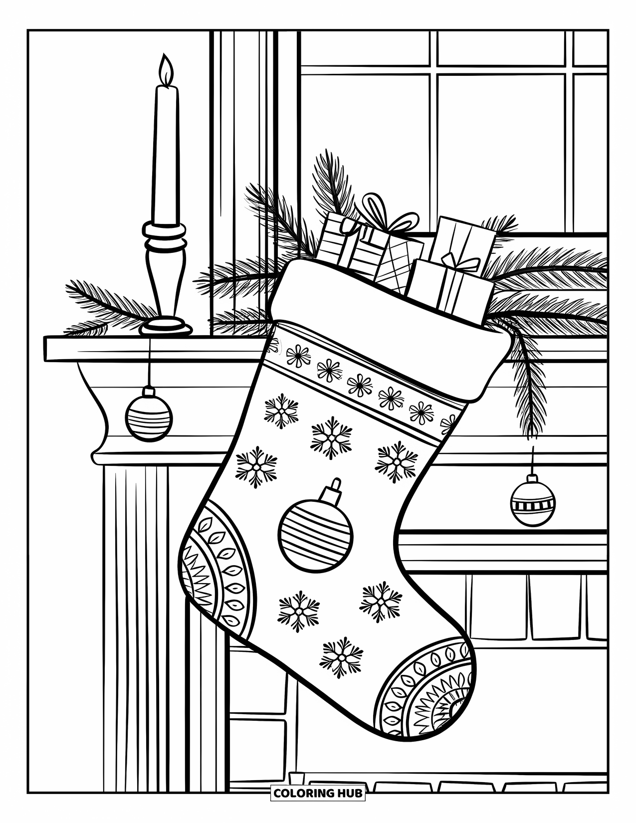 105+ Christmas Stocking Coloring Pages for Kids & Adults (Free ...