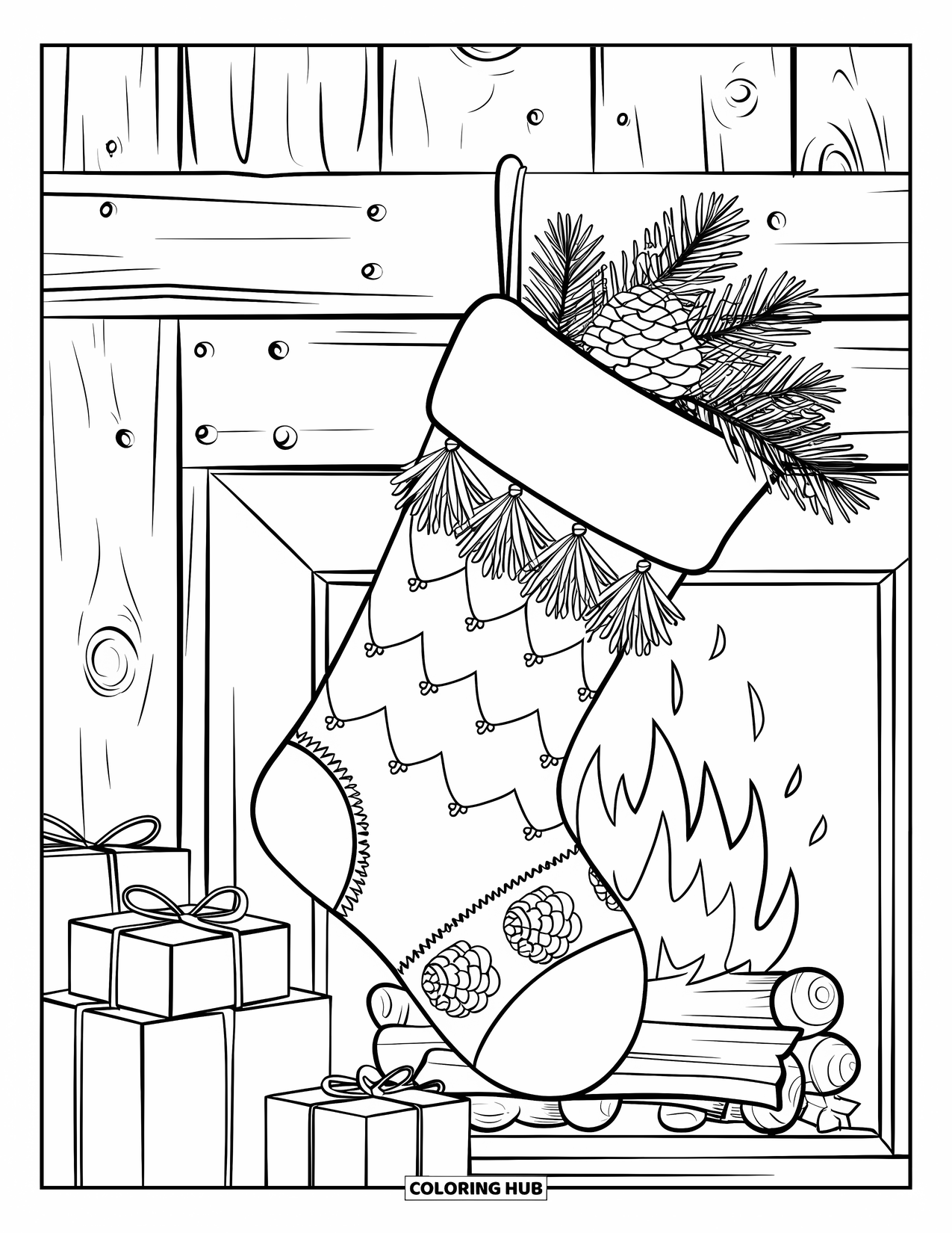 105+ Christmas Stocking Coloring Pages for Kids & Adults (Free ...