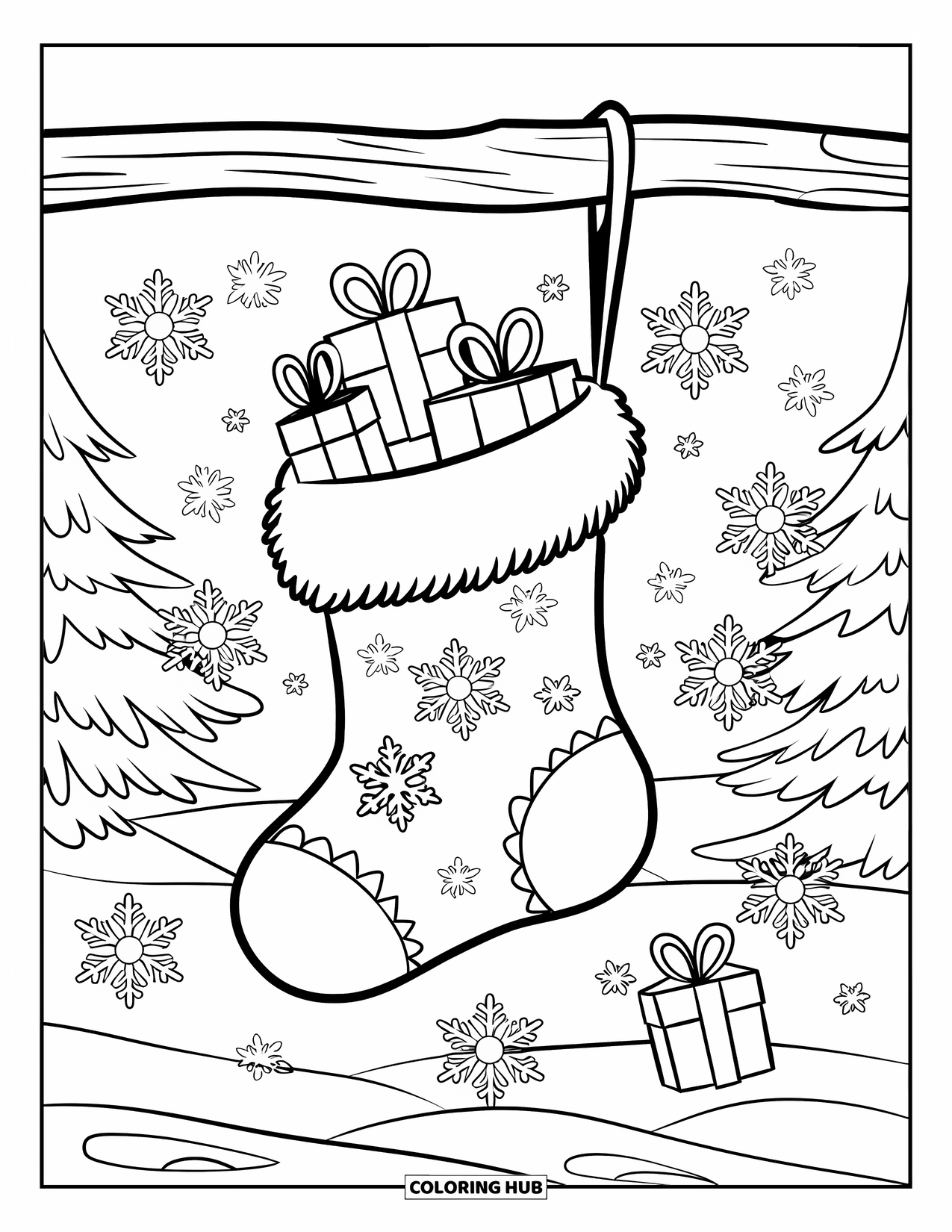 105+ Christmas Stocking Coloring Pages for Kids & Adults (Free ...