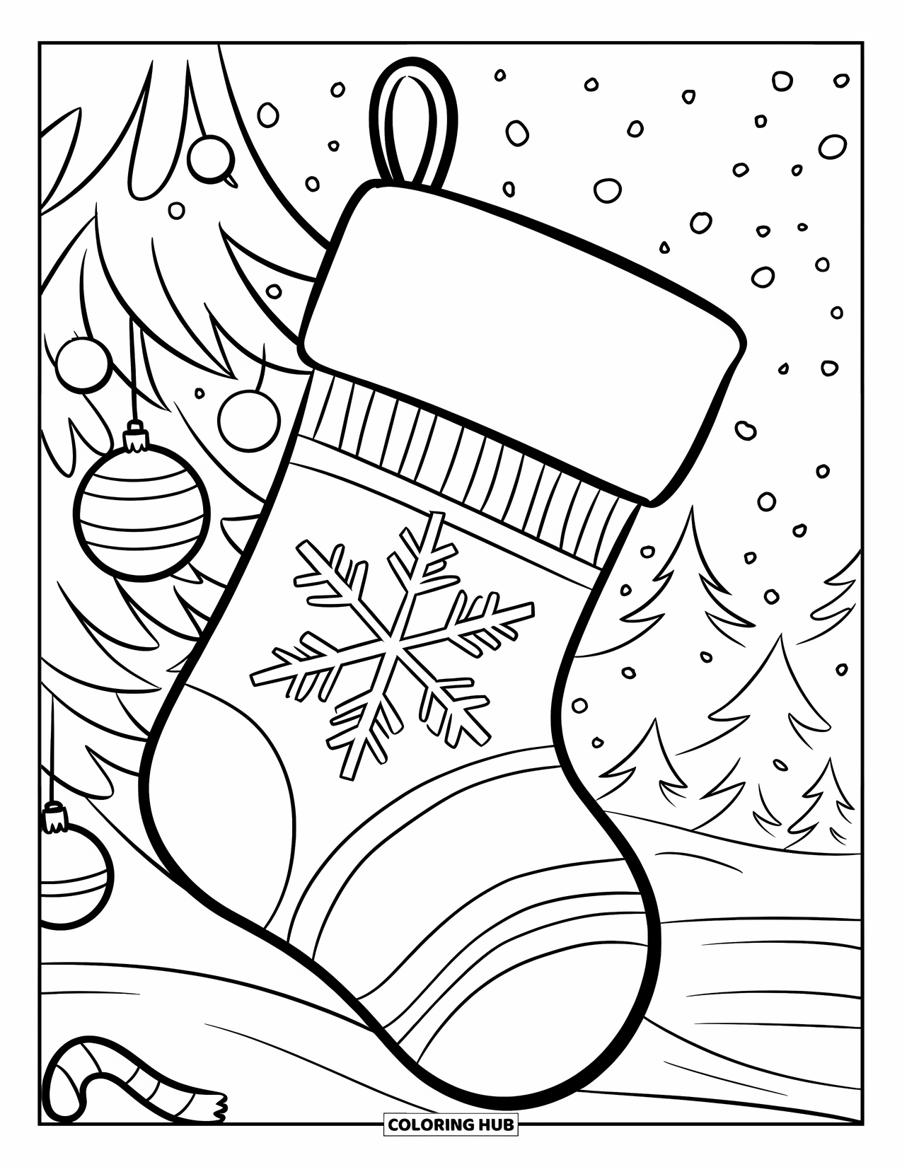 105+ Christmas Stocking Coloring Pages for Kids & Adults (Free ...