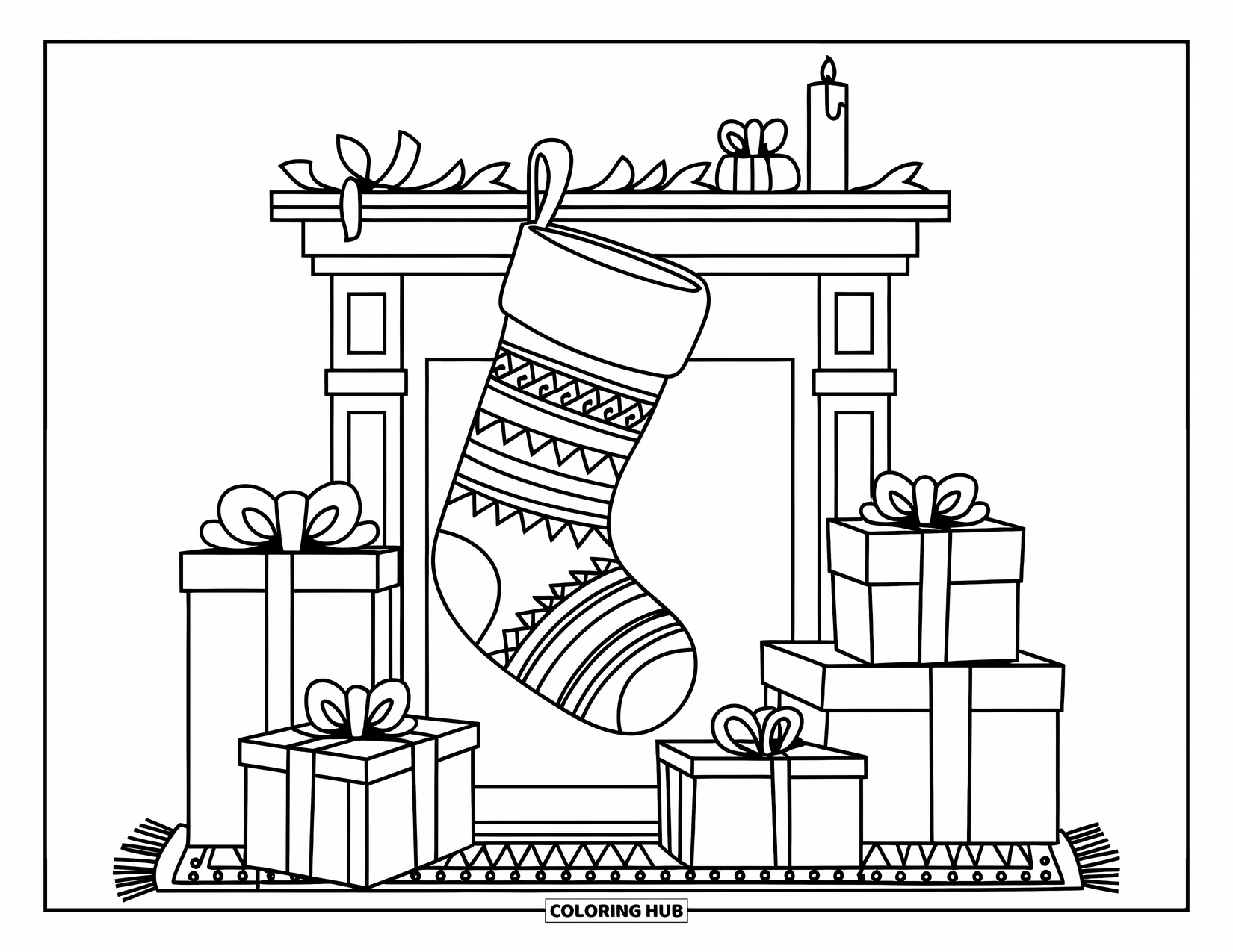 105+ Christmas Stocking Coloring Pages for Kids & Adults (Free ...