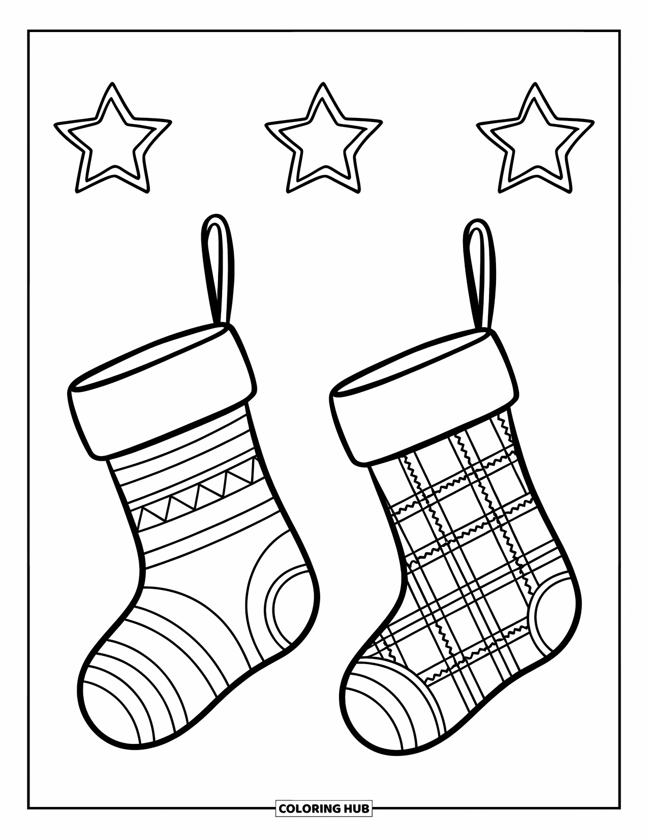 105+ Christmas Stocking Coloring Pages for Kids & Adults (Free ...