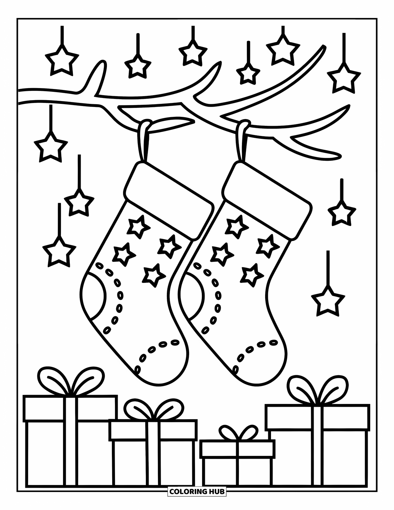 105+ Christmas Stocking Coloring Pages for Kids & Adults (Free)