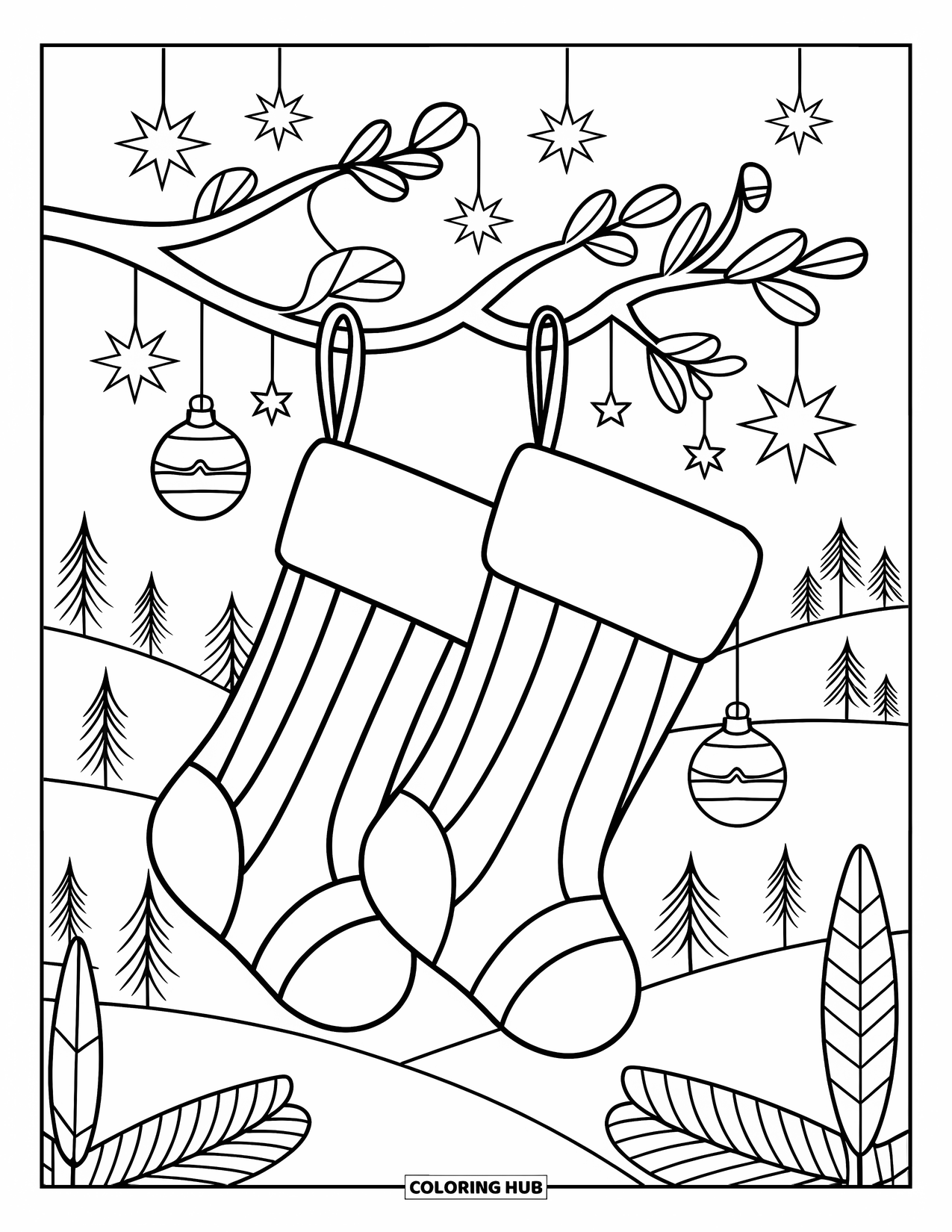 105+ Christmas Stocking Coloring Pages for Kids & Adults (Free ...