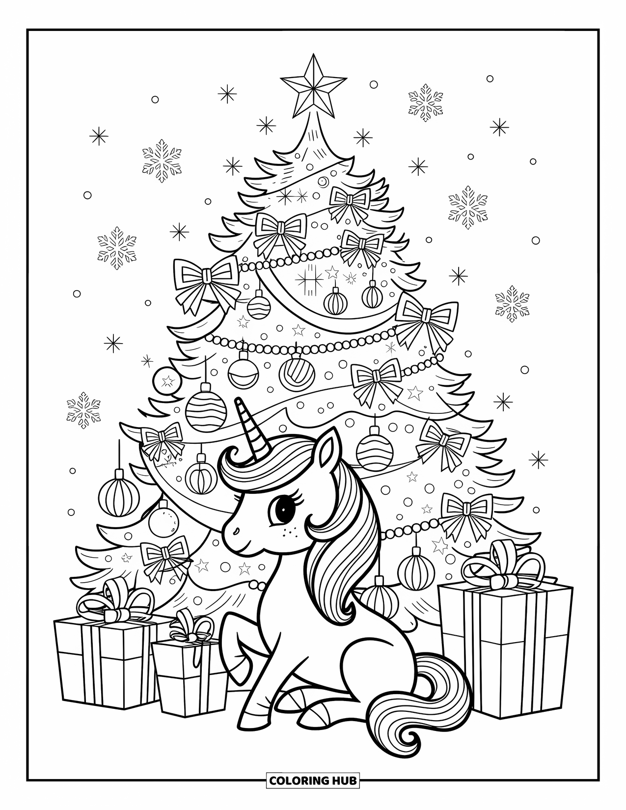 80+ Christmas Unicorn Coloring Pages for Kids & Adults (Free)