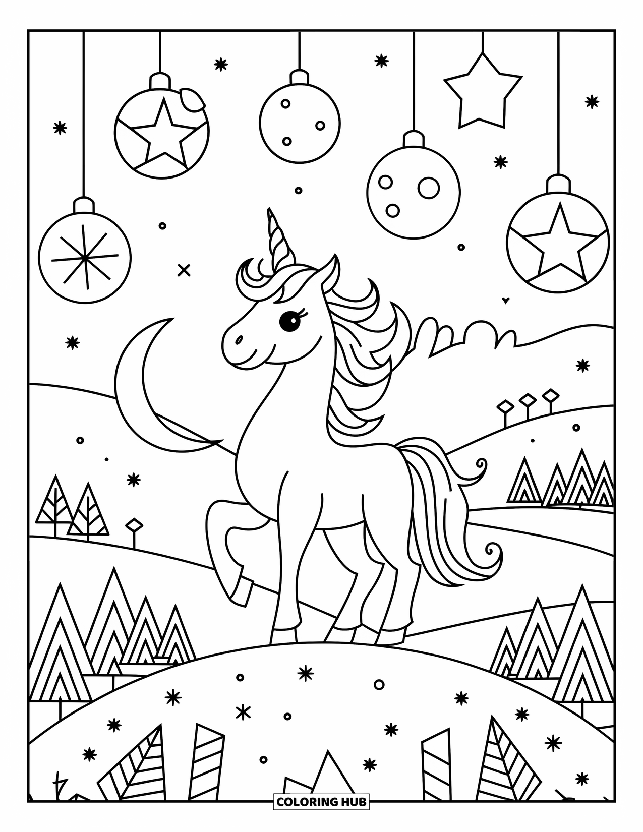 80+ Christmas Unicorn Coloring Pages for Kids & Adults (Free)