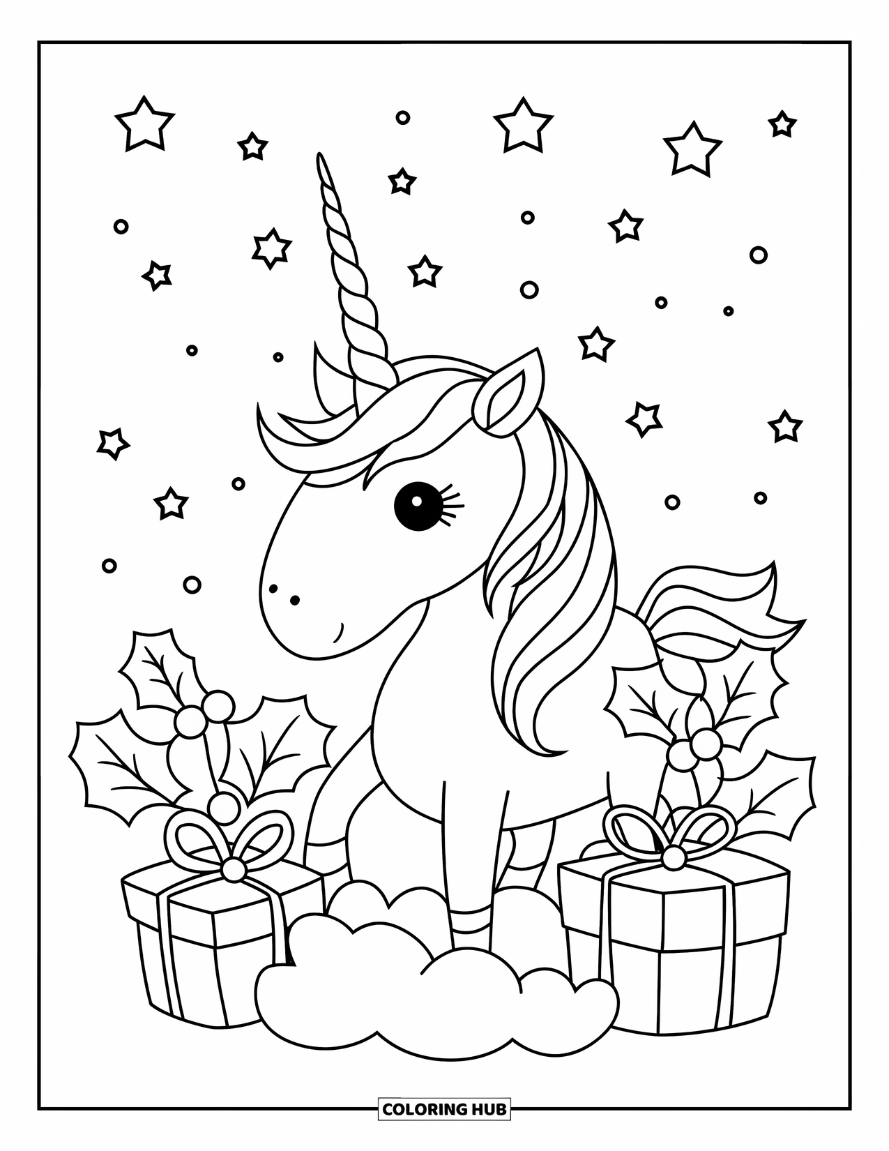 80+ Christmas Unicorn Coloring Pages for Kids & Adults (Free Printable ...