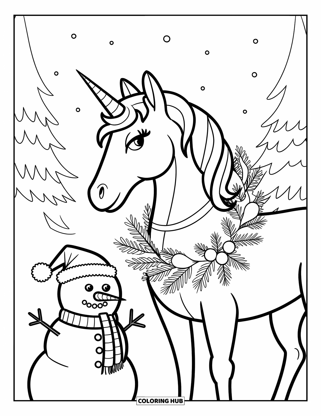 80+ Christmas Unicorn Coloring Pages for Kids & Adults (Free)