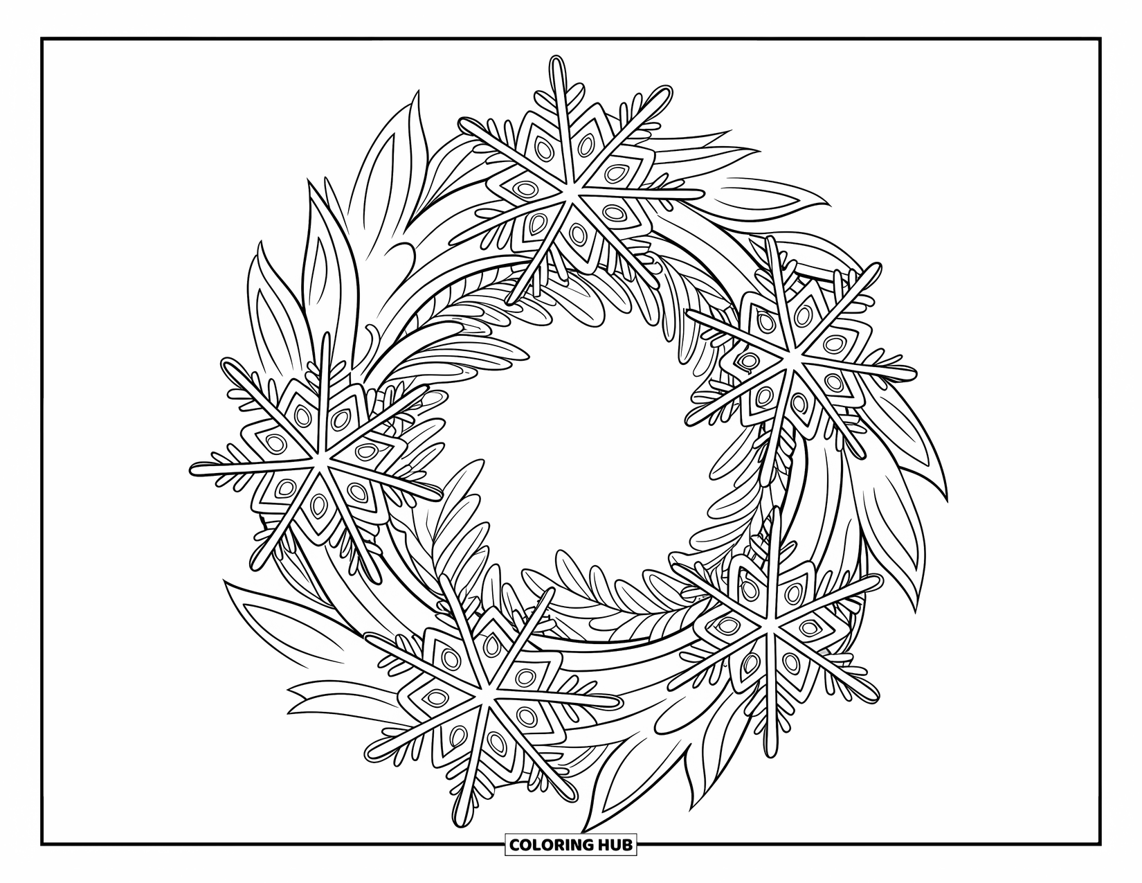 85+ Christmas Wreath Coloring Pages for Kids & Adults (Free)