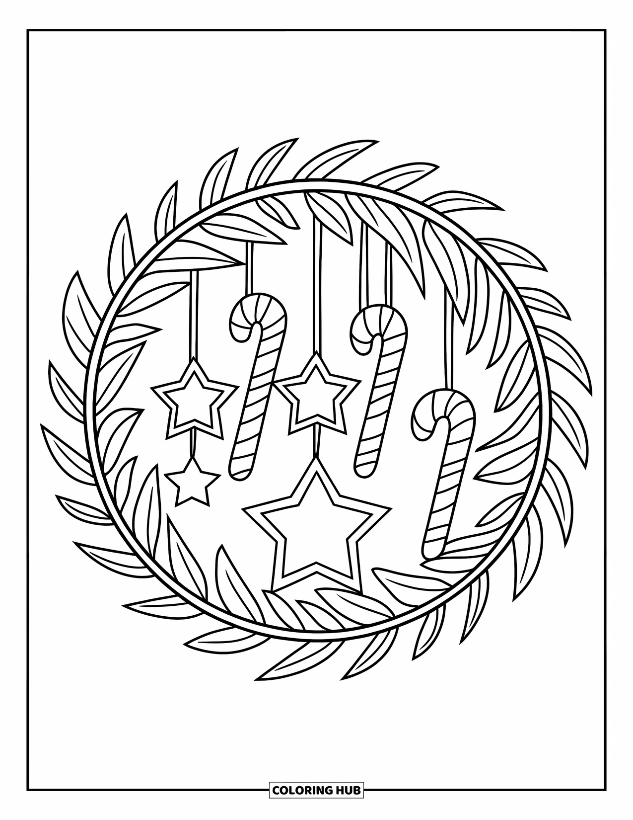 85+ Christmas Wreath Coloring Pages for Kids & Adults (Free Printable PDFs)