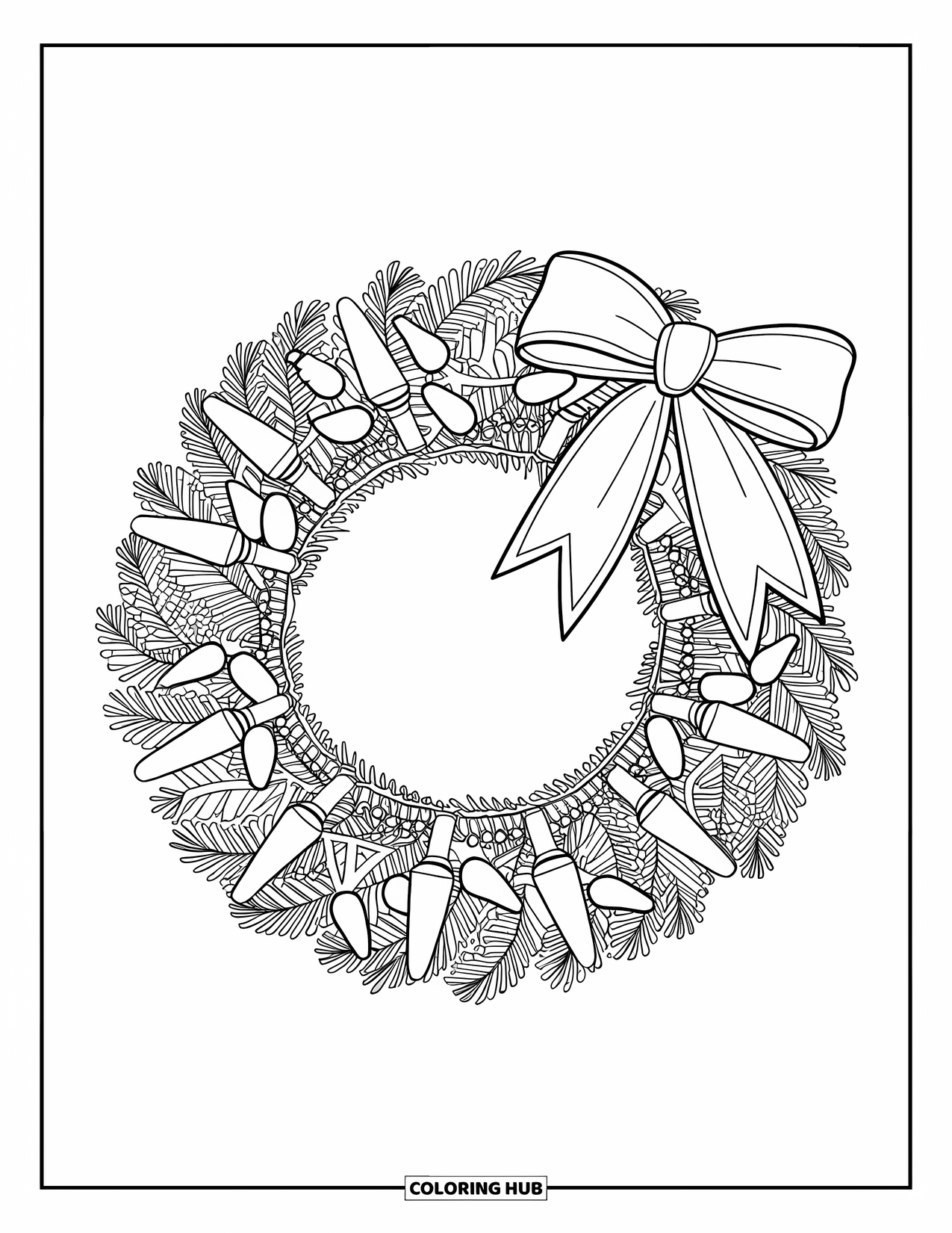 85+ Christmas Wreath Coloring Pages for Kids & Adults (Free)