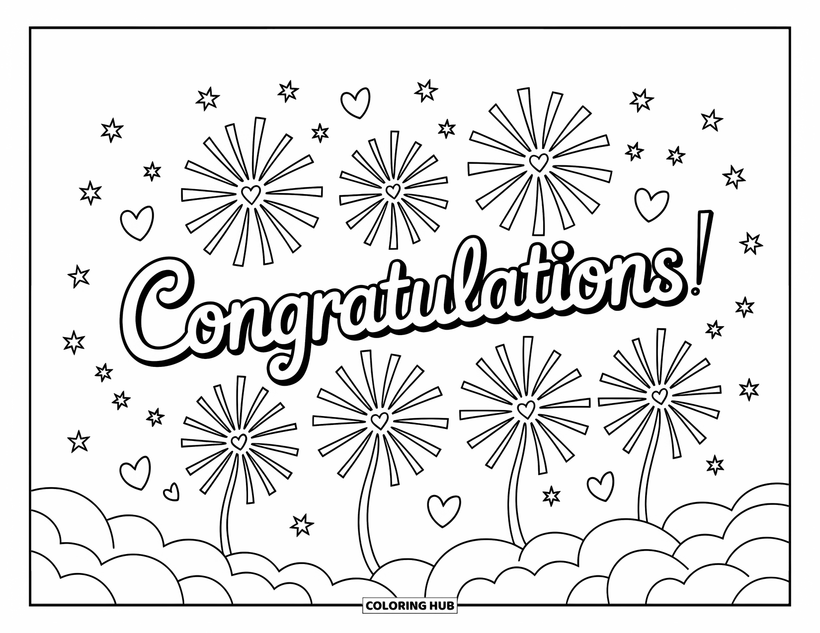 70+ Congratulations Coloring Pages for Kids & Adults (Free Printable PDFs)