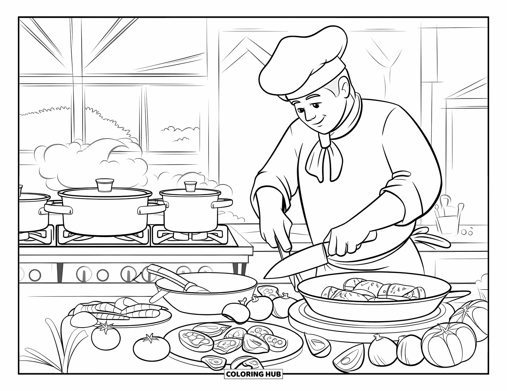 85+ Cooking Coloring Pages for Kids & Adults (Free Printable PDFs)