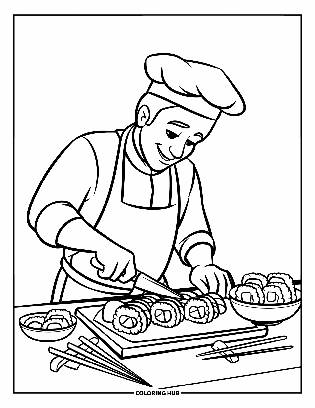85+ Cooking Coloring Pages for Kids & Adults (Free Printable PDFs)