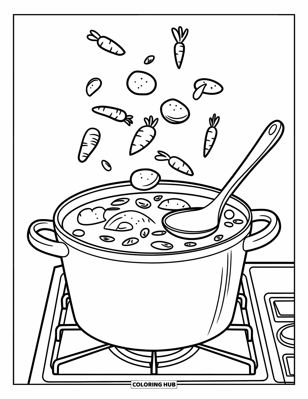 85+ Cooking Coloring Pages for Kids & Adults (Free Printable PDFs)