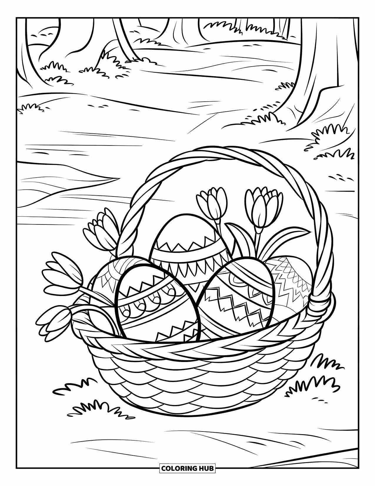 100+ Easter Basket Coloring Pages for Kids & Adults (Free Printable PDFs)