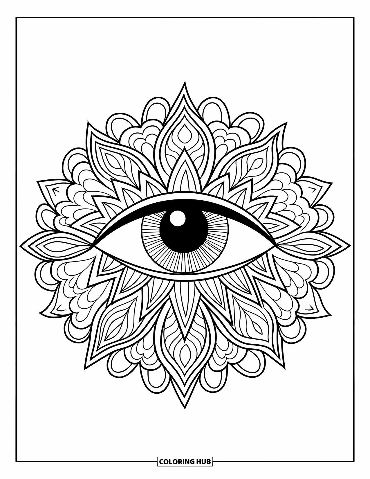 85+ Eye Coloring Pages for Kids & Adults (Free)