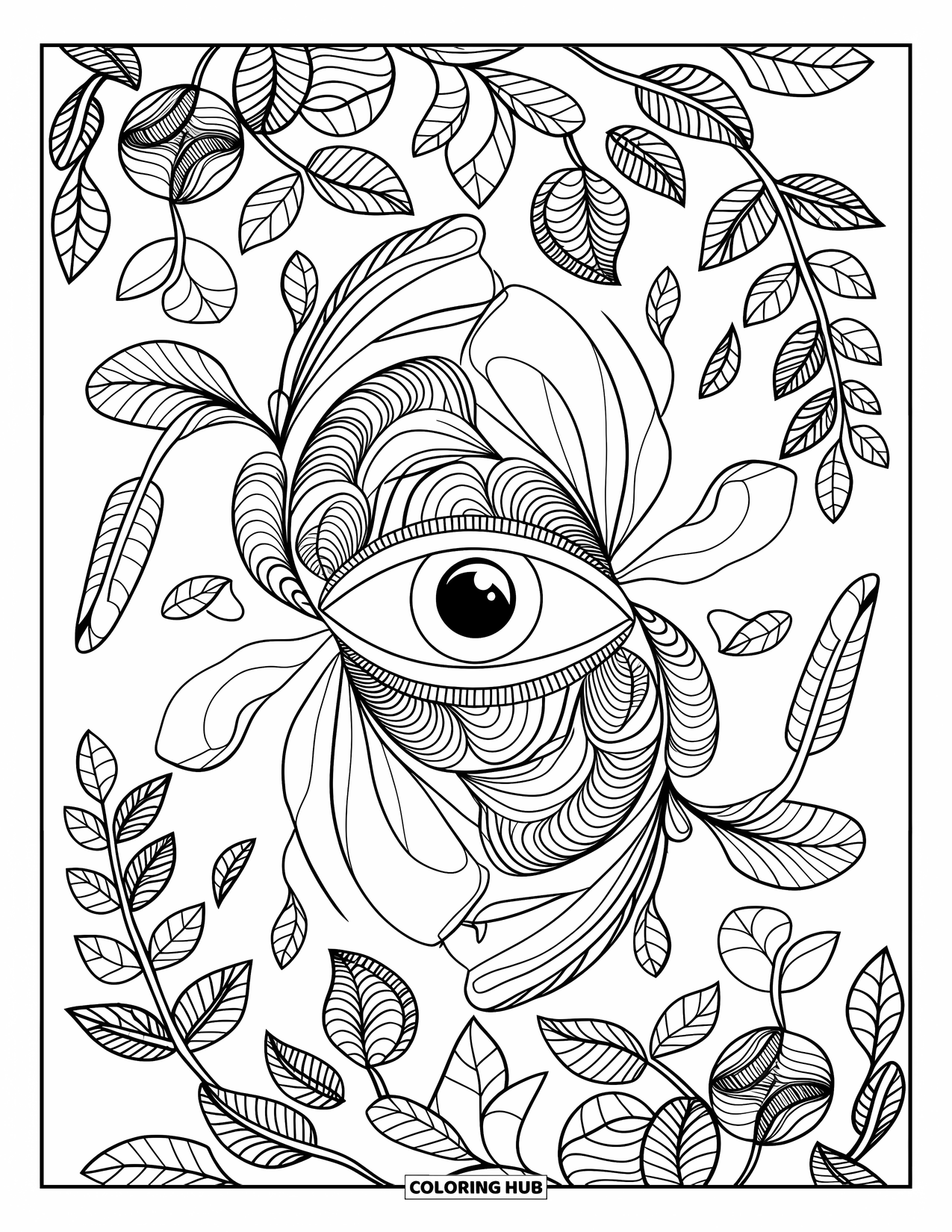 85+ Eye Coloring Pages for Kids & Adults (Free)