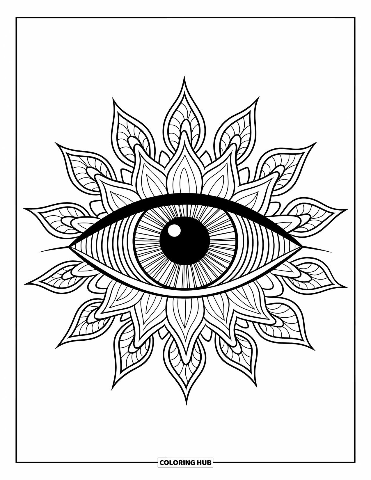 85+ Eye Coloring Pages for Kids & Adults (Free)