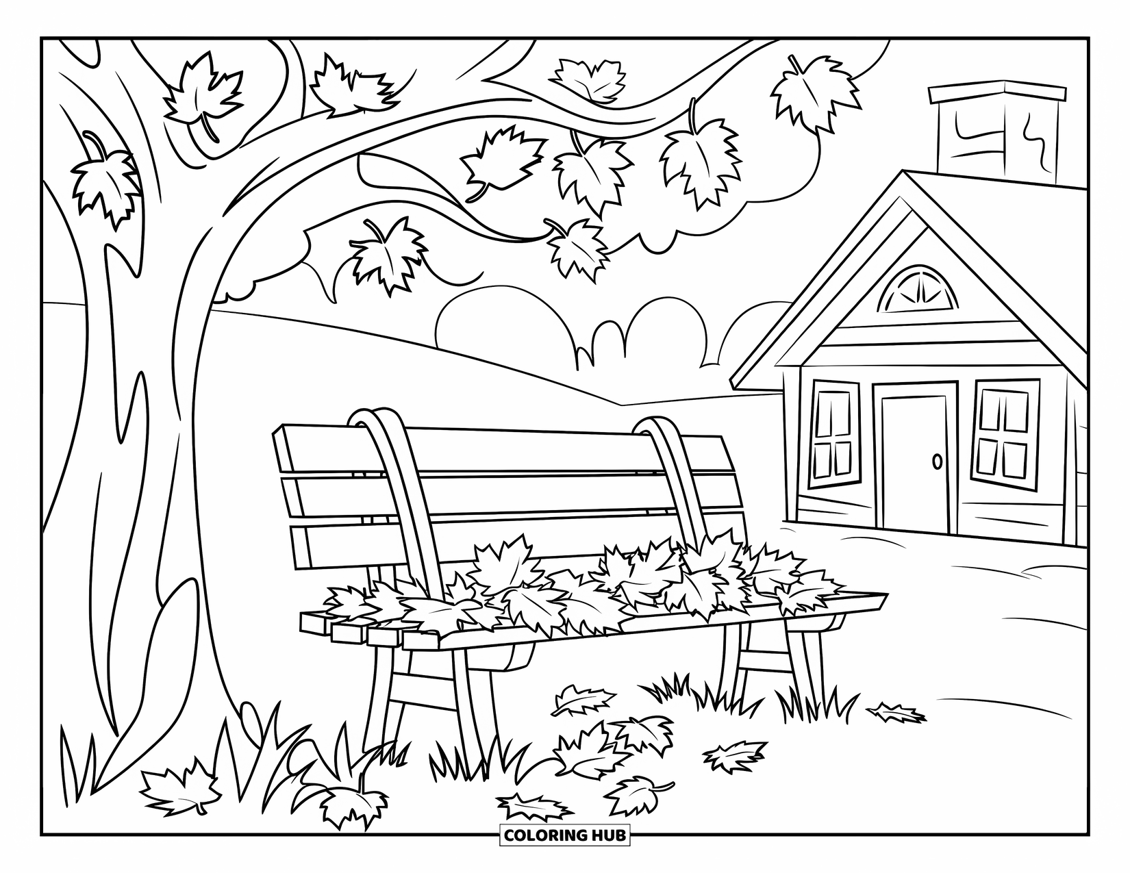 65+ Fall Tree Coloring Pages for Kids & Adults (Free Printable PDFs)