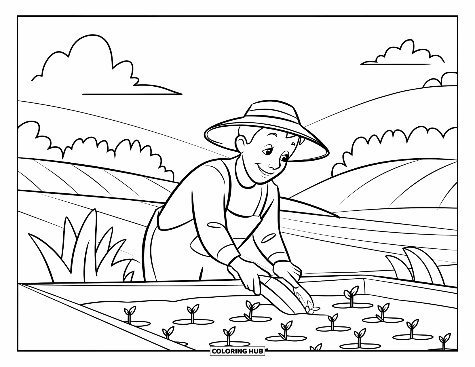 90+ Farmer Coloring Pages for Kids & Adults (Free Printable PDFs)