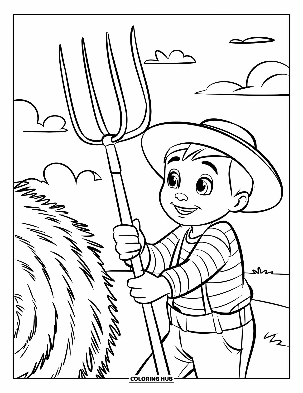 90+ Farmer Coloring Pages for Kids & Adults (Free Printable PDFs)