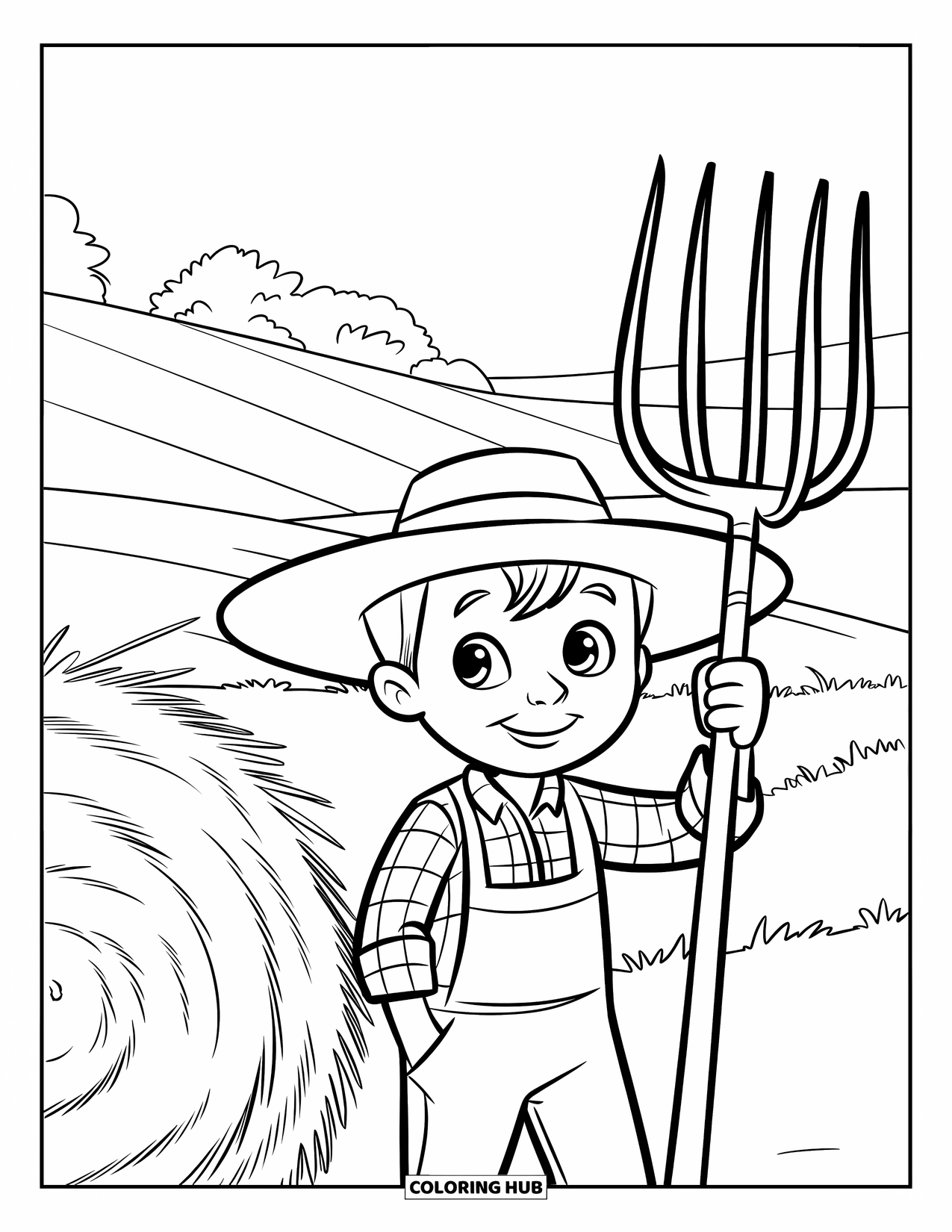 90+ Farmer Coloring Pages for Kids & Adults (Free Printable PDFs)