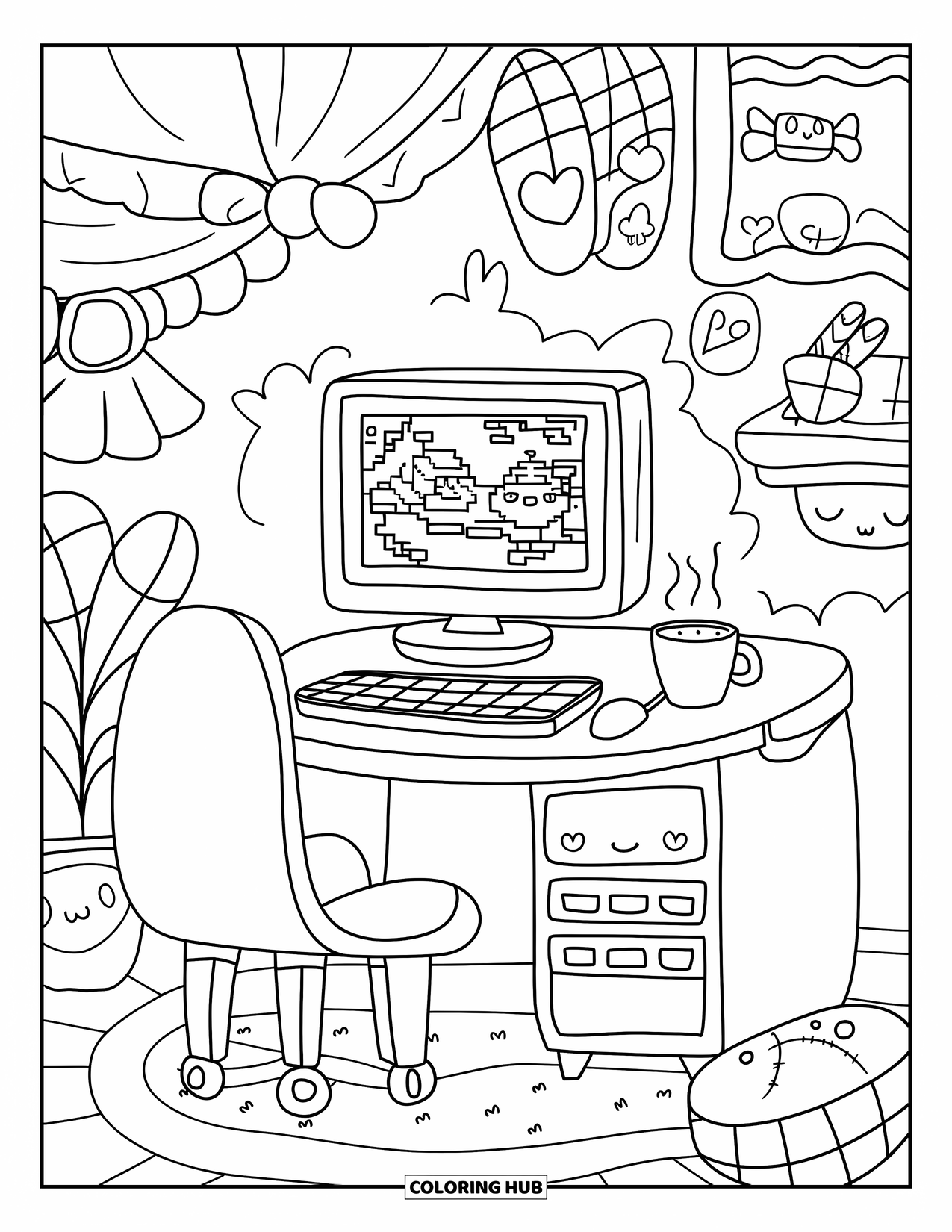 60+ Gamer Coloring Pages for Kids & Adults (Free Printable PDFs)