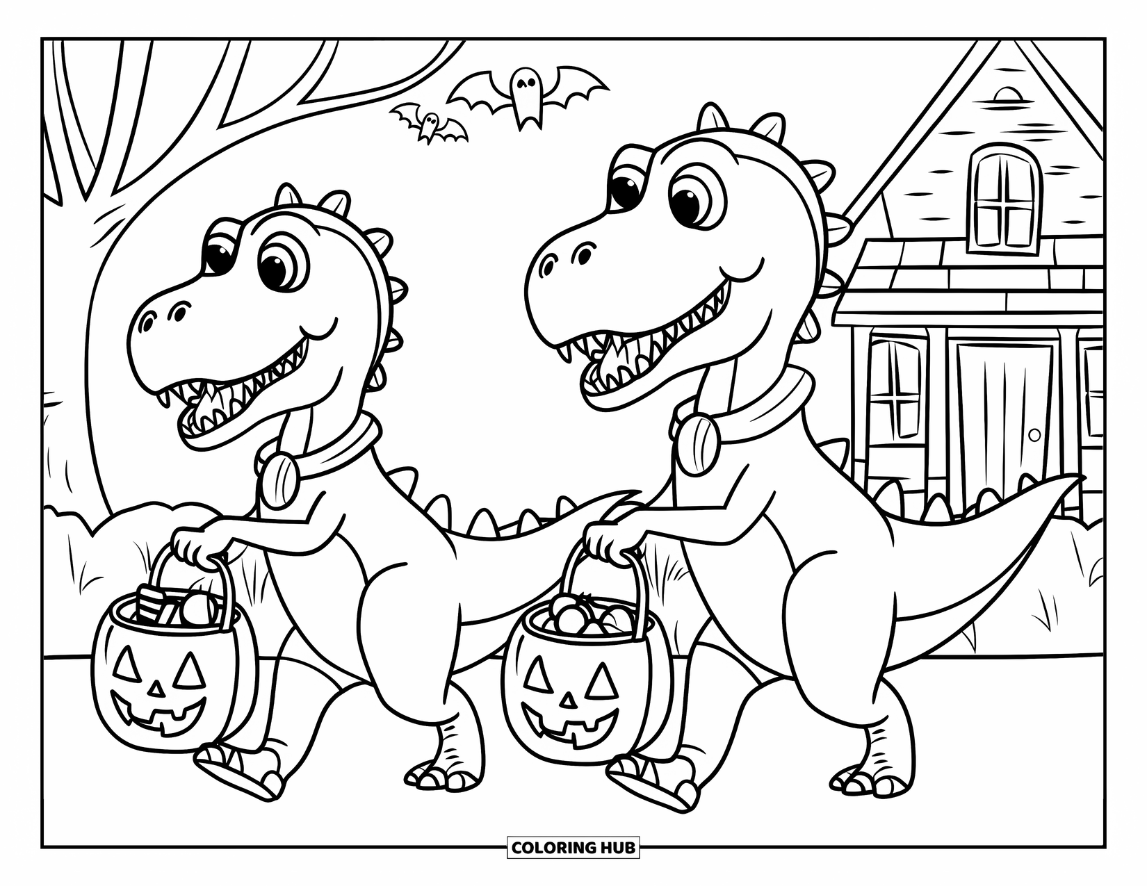 80+ Halloween Dinosaur Coloring Pages for Kids & Adults (Free Printable ...