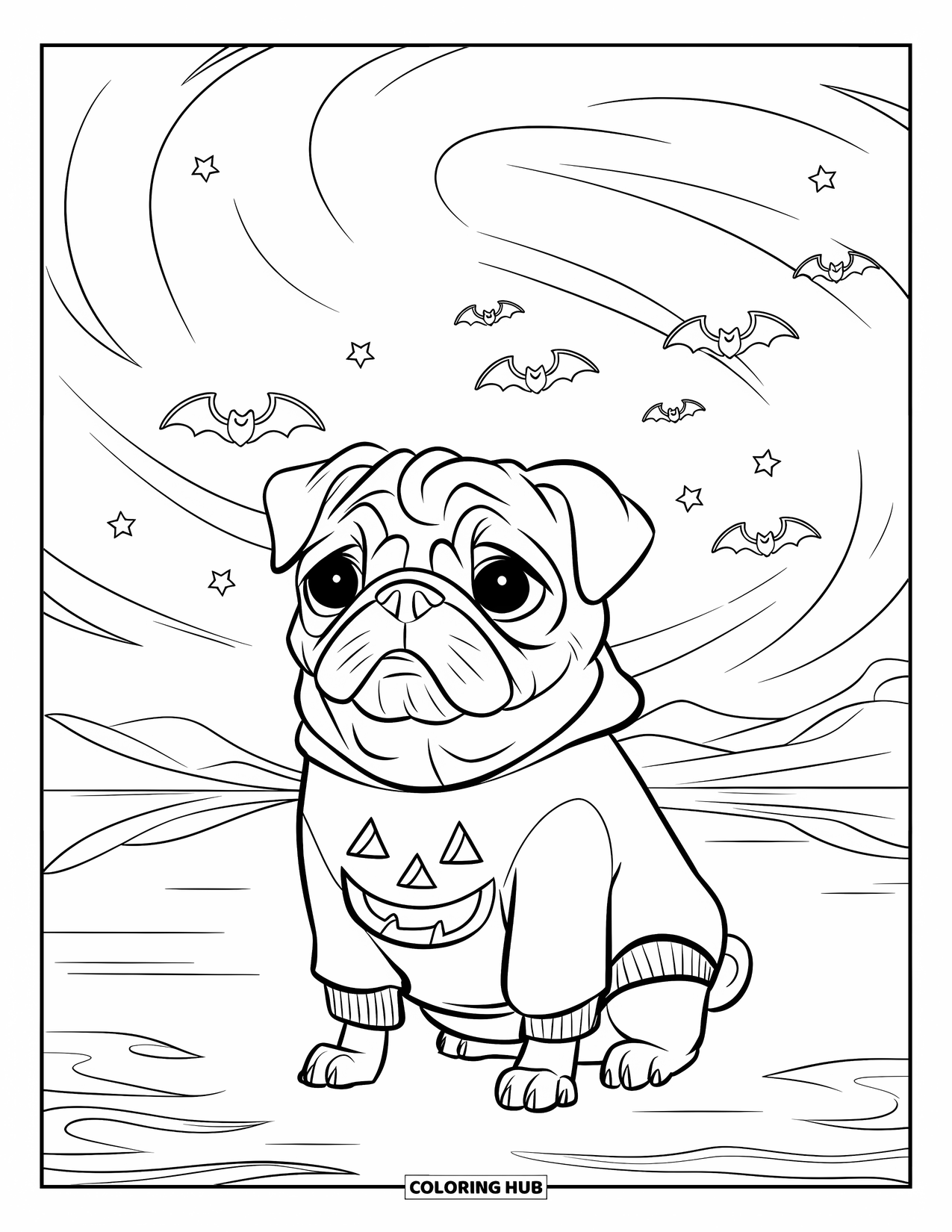 95+ Halloween Dog Coloring Pages for Kids & Adults (Free Printable PDFs)
